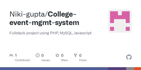GitHub Niki Gupta College Event Mgmt System Fullstack Project Using PHP MySQL Javascript