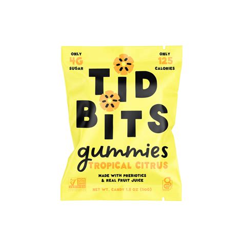 Tidbits Tropical Citrus Gummy Candy 18oz 50g Bag