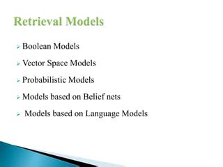 Boolean Vector Space Retrieval Models PPT
