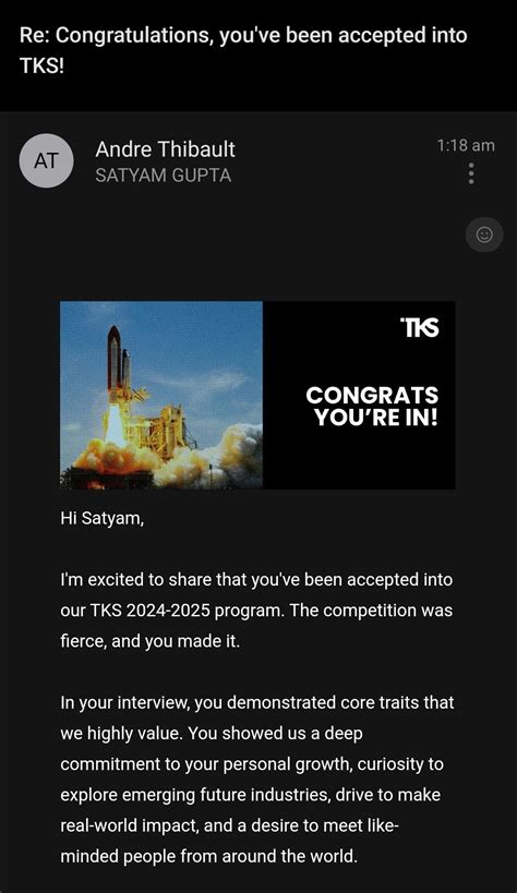 Satyam Gupta On Linkedin Tks Spacetech Innovation Scholarship