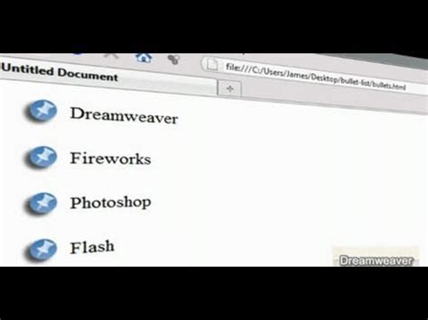Unordered List Bullets Dreamweaver And CSS Tutorial YouTube