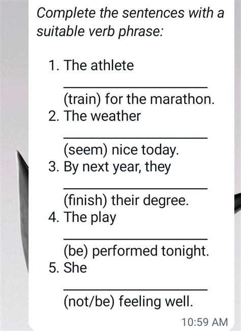 Complete The Sentences With A Suitable Verb StudyX