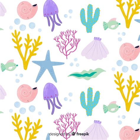 Free Vector Hand Drawn Pastel Color Coral Background