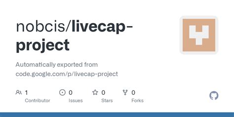 github nobcis livecap project automatically exported from code