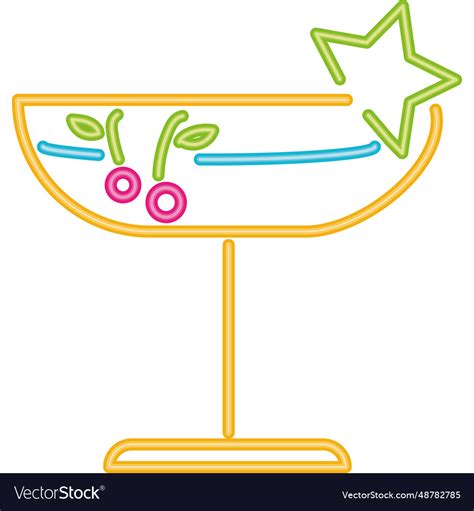 Neon Cocktail Singboard Royalty Free Vector Image