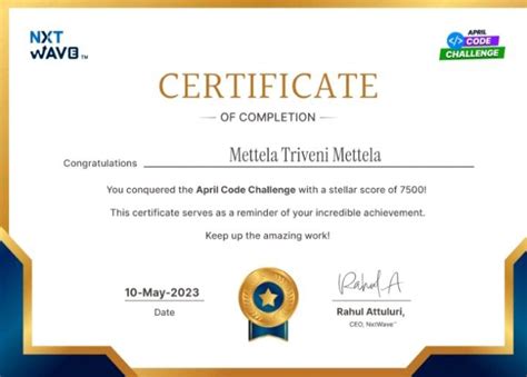 Triveni Mettela On Linkedin Apirl Certificate