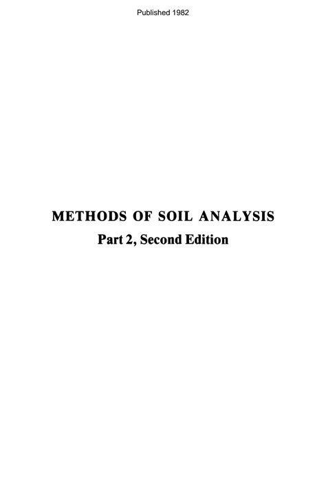 SOLUTION Methods Of Soil Analysis Part Second Edition Studypool