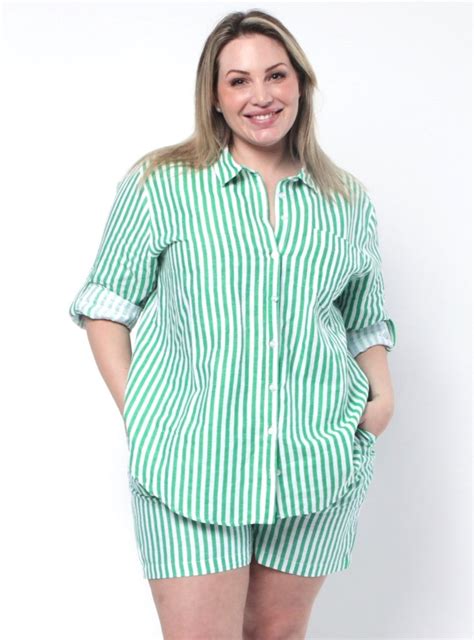 Adele Shirt Green Stripe
