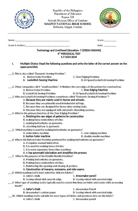 7 Final Exam Answer Key Name Score