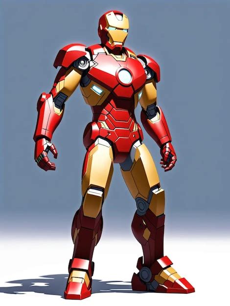 A 3d Illustration Cute Iron Man Cartoon Illustration Premium Ai