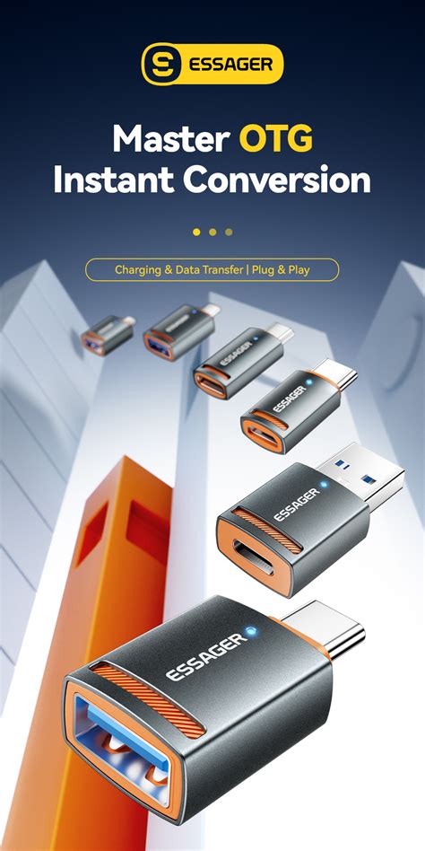 Essager A Type C Micro Usb L Adapter Gbps High Speed Transmit Otg Converter For Charging