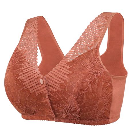 Elderly Women Daisy Uplifting Front Open Bra Front Closure Front Buckle