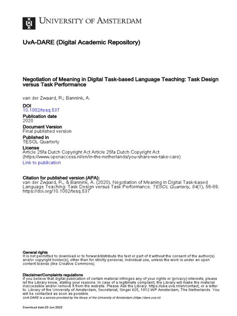 Negotiation Of Meaning In Digital L2 Learning Interaction Task Design Versus Task Performance