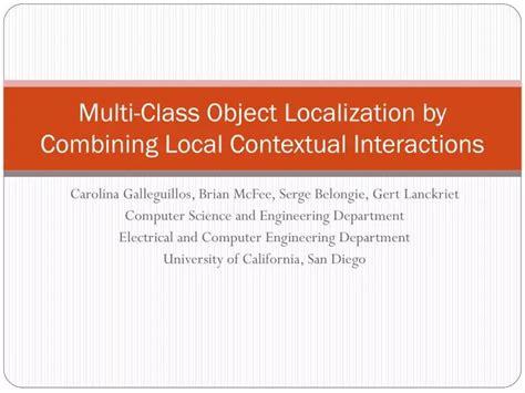PPT Multi Class Object Localization By Combining Local Contextual