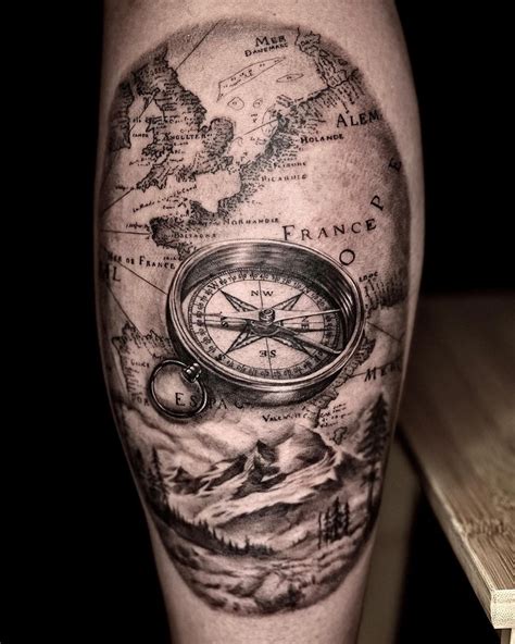 Nautical Compass Tattoo Chest