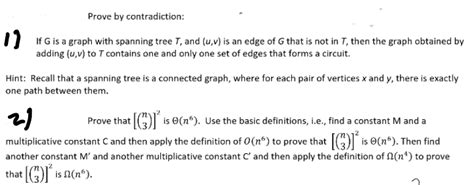 Solved Prove By Contradiction If G Is A Graph With Spanning Chegg Com