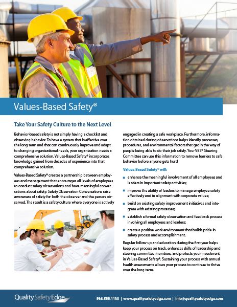 What Is Values Based Safety Quality Safety Edge