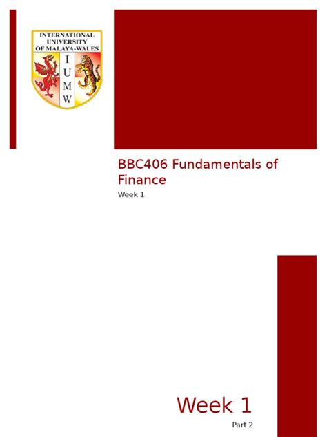 Week 1 Part 2 Pdf Securities Finance Partnership