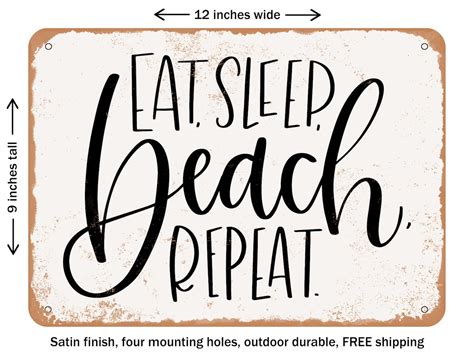 DECORATIVE METAL SIGN Beach Repeat Vintage Rusty Look Michaels