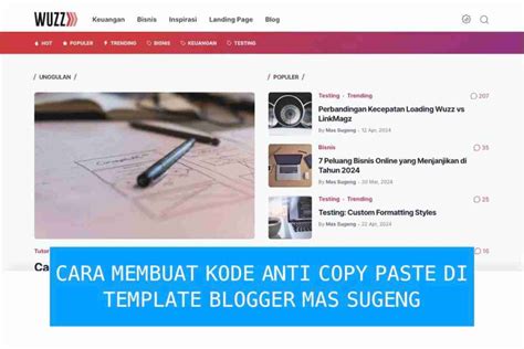 Pasang Kode Anti Copy Paste Di Template Blogger Wuzz Linkmagz Viomagz