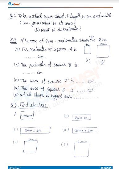worksheet area and its boundary class 5 maths by kv 59 off