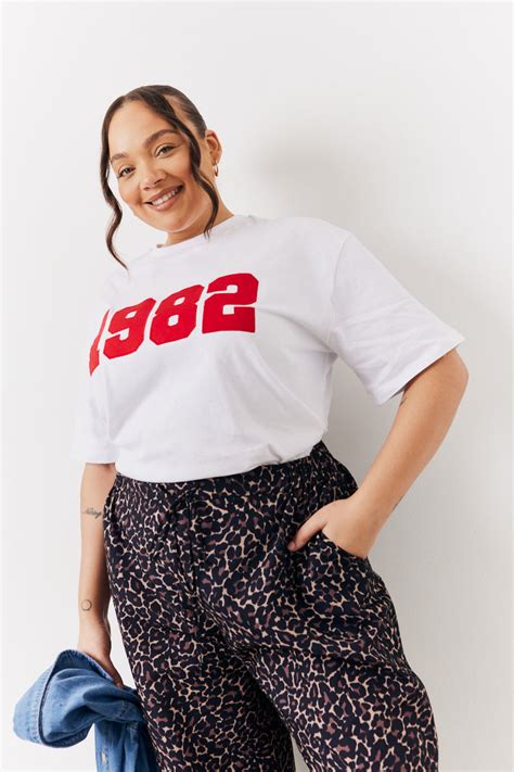 White 1982 Slogan T Shirt Inthestyle