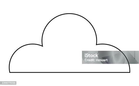다양한 용도로 사용할 수 있는 흰색 배경에 간단한 검은색 윤곽선 구름 모양 0명에 대한 스톡 벡터 아트 및 기타 이미지 0명 검은색 곡선 Istock