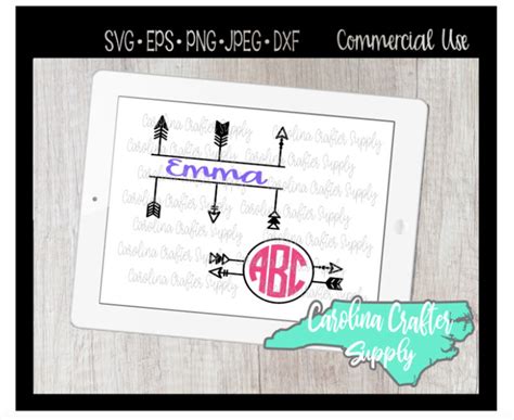 Monogram Frame Cut File Bundle Svg Jpeg Png Dxf Eps Monogram
