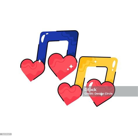 Music Doodle Vector Outline Sticker Eps 10 File Stock Illustration