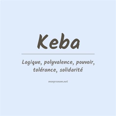 Signification Du Prénom Keba