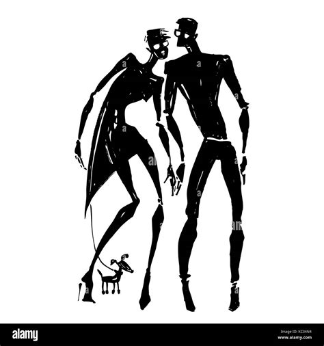 Silhouettes Of Woman And Man Stock Vector Image And Art Alamy