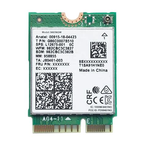 Wireless Adapter for Intel 9461NGW WiFi Card AC 9461 2.4G/5G Dual Band ...