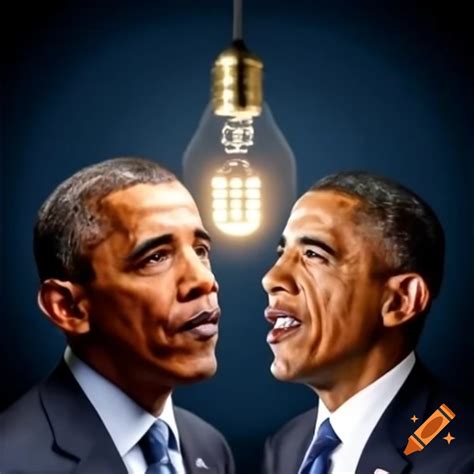 Thomas Edison And Barack Obama Examining A Lightbulb On Craiyon