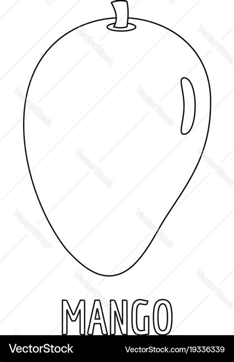 Mango Icon Outline Style Royalty Free Vector Image