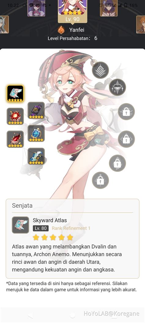 BUILD Yanfei Genshin Impact HoYoLAB