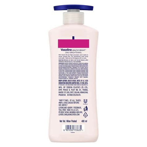 Vaseline Daily Brightening Even Tone Lotion 400ml Skin Type Dry Skin