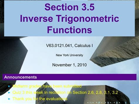 Lesson 16 Inverse Trigonometric Functions Section 041 Slides Pdf Geography Science