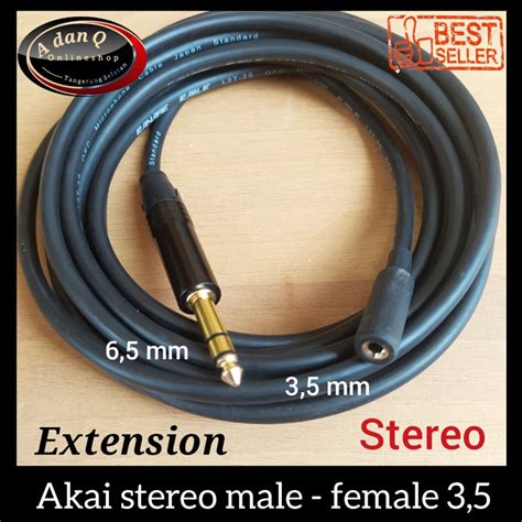 Jual Kabel Extension Kabel Sambung Akai Stereo 6 5 Male To Female Aux 3