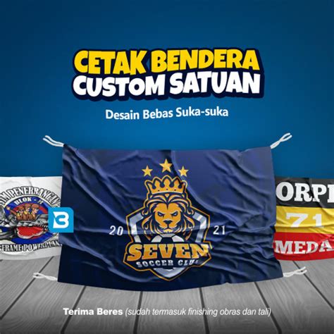 Promo Cetak Bendera Kain Custom Printing Sablon Satuan 200 X 150