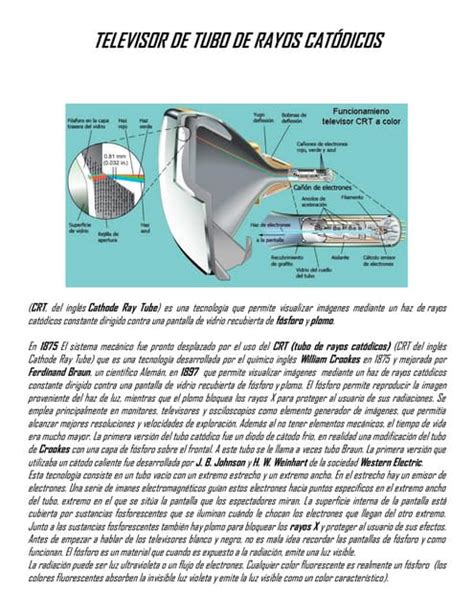 Televisor De Tubo De Rayos Catódicos Historia Del Televisor Parte 2 Pdf