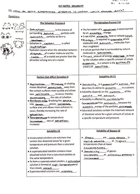 Solubility Notes P 017 Notes Solubility Eq Y Do Same Saes Way