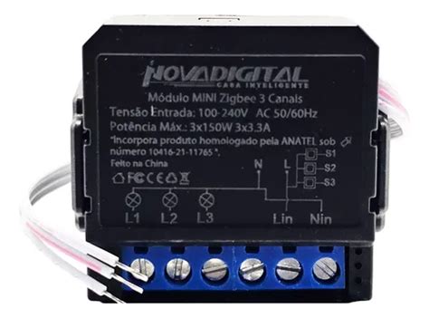 Modulo Mini Zigbee A Interruptor Ch Preto Nova Digital