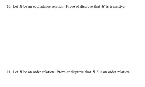 Solved Let R Be An Equivalence Relation Prove Of Chegg Com