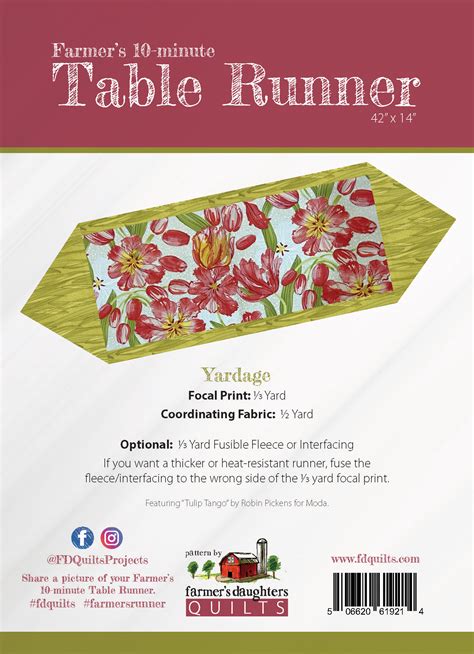 Farmers 10 Minute Table Runner Farmers Daughters Quilts