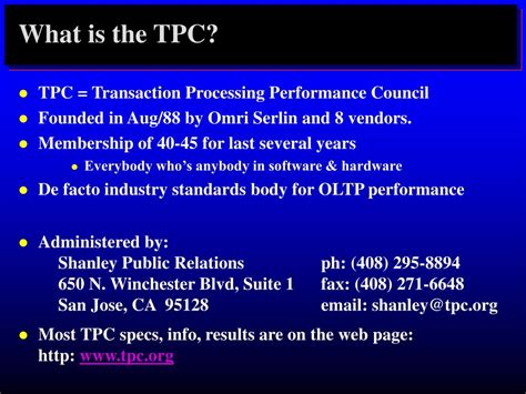 Ppt Tpc Benchmarks Powerpoint Presentation Free Download Id 1278557