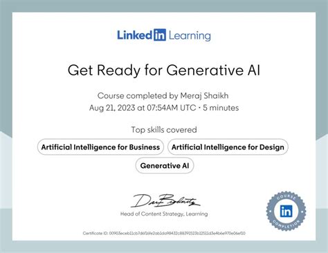 meraj shaikh on linkedin certificate of completion