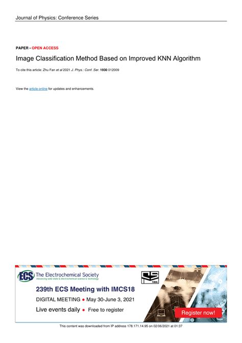 pdf image classification method based on improved knn algorithm