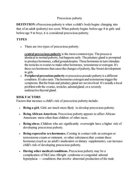 Precocious Puberty Pdf