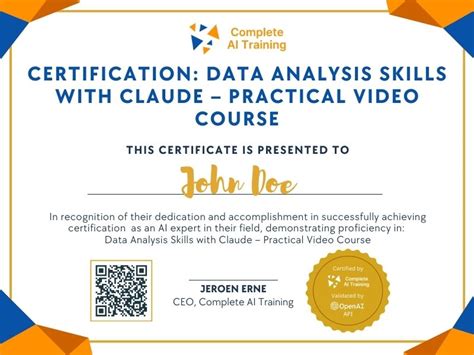 Certification Data Analysis Skills With Claude Practical Video Course