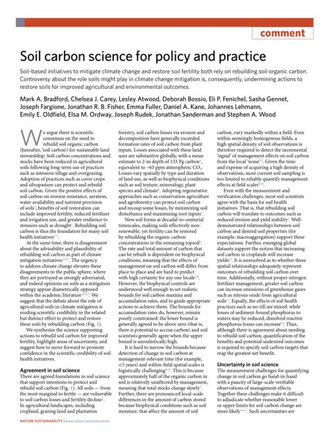 Pdf Soil Carbon Science For Policy And Practice
